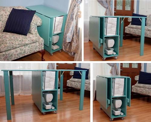 Sewing Cutting And Storing Table For Small Spaces