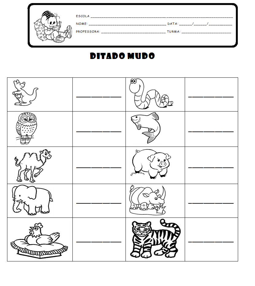 Rosearts- Atividades para imprimir: Ditado mudo