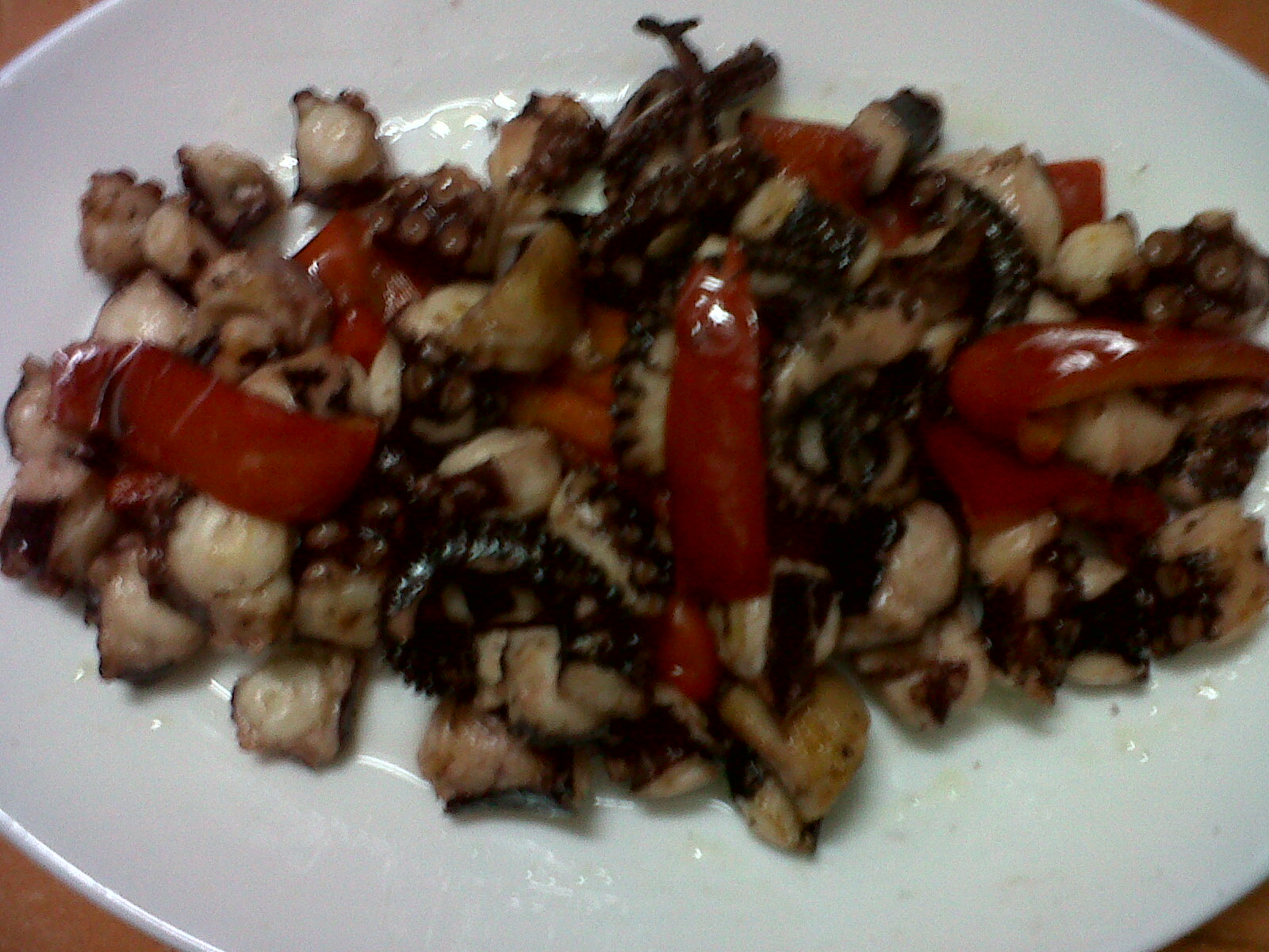 La Cocina de Ricardo: PULPO FRITO CON PIMIENTOS