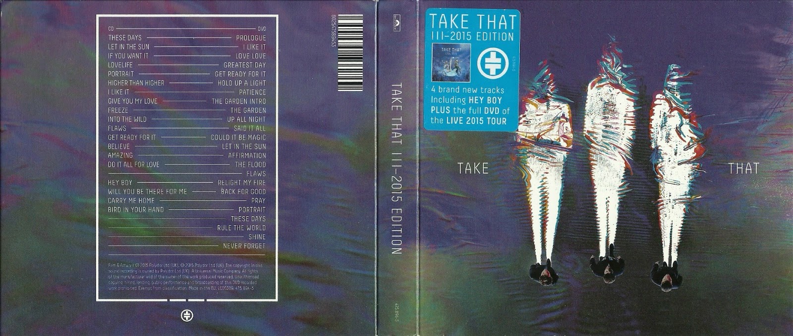 Encarte: Take That - III (2015 Edition) - Encartes Pop