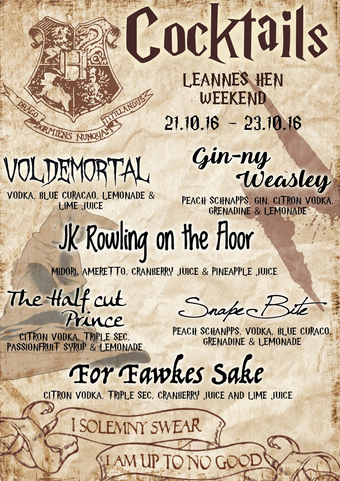 Commisssion Work Harry Potter Theme Hen Do 2016 - Emma Louise Campbell ...