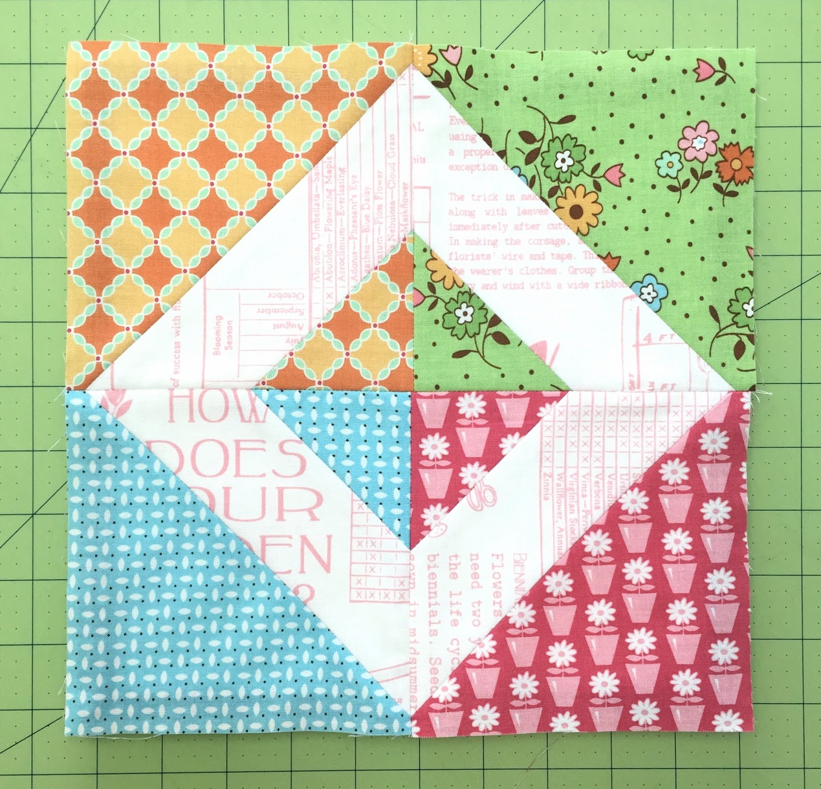 Tutoriales de Patchwork: BLOQUE "CAJA DE FLORES"