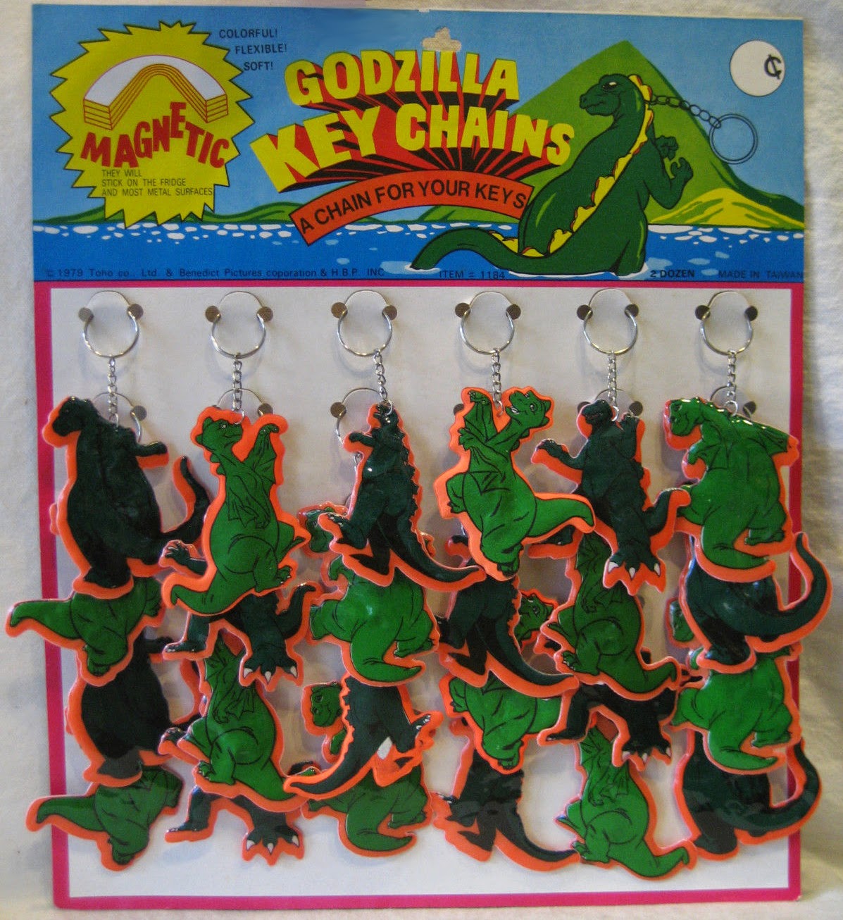 the sphinx: Godzilla Key Chains and Store Display (Benedict Pictures, 1979)