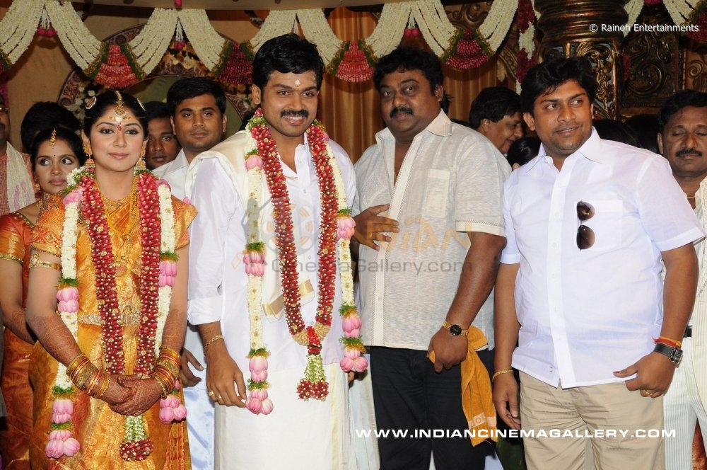 Karthika Wedding Photos marriage Stills: Actor Karthi Reception Photos