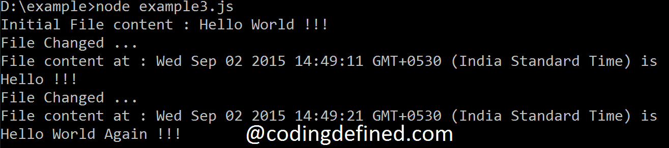 How to monitor a file for modifications in Node.js - Coding Defined