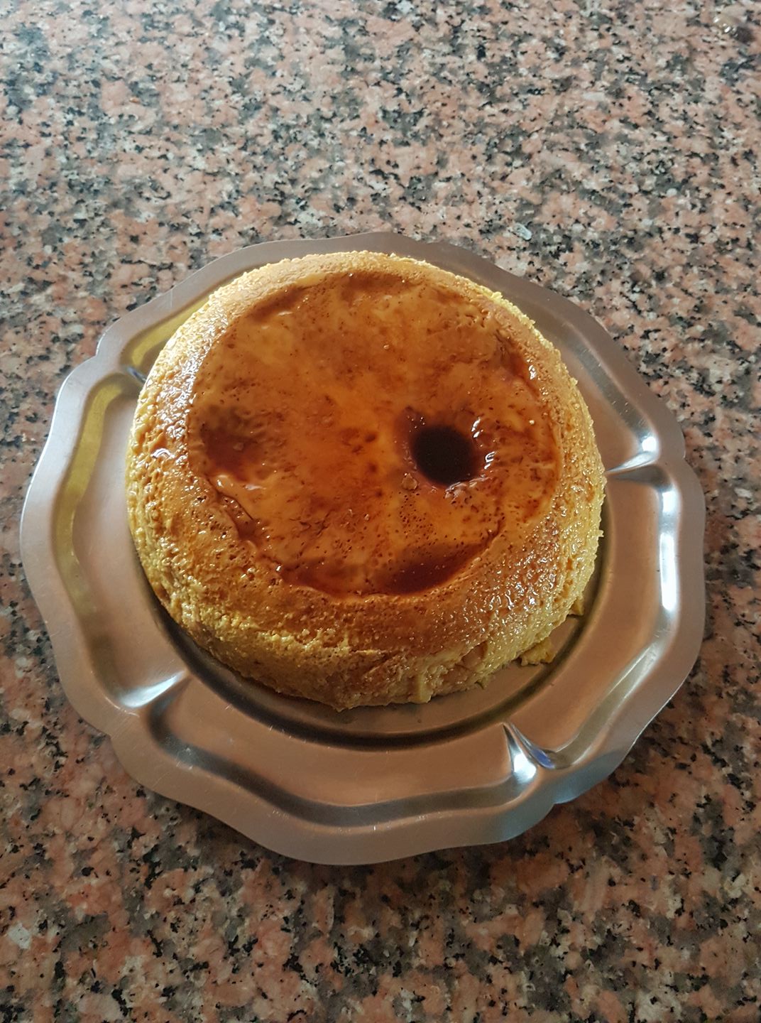 Flan con donuts