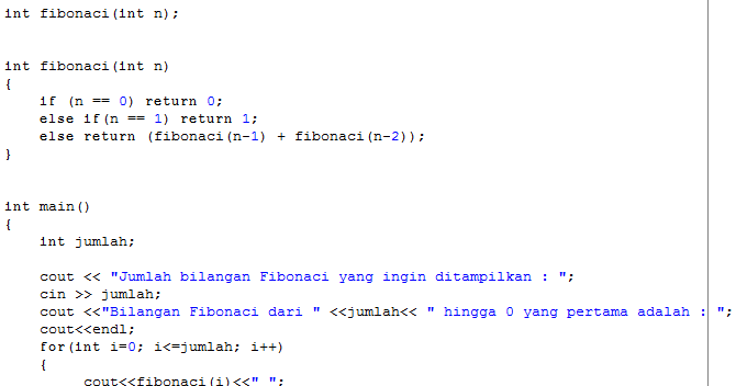 Die Santo Blog: Deret Fibonacci dan Aplikasinya dengan C++