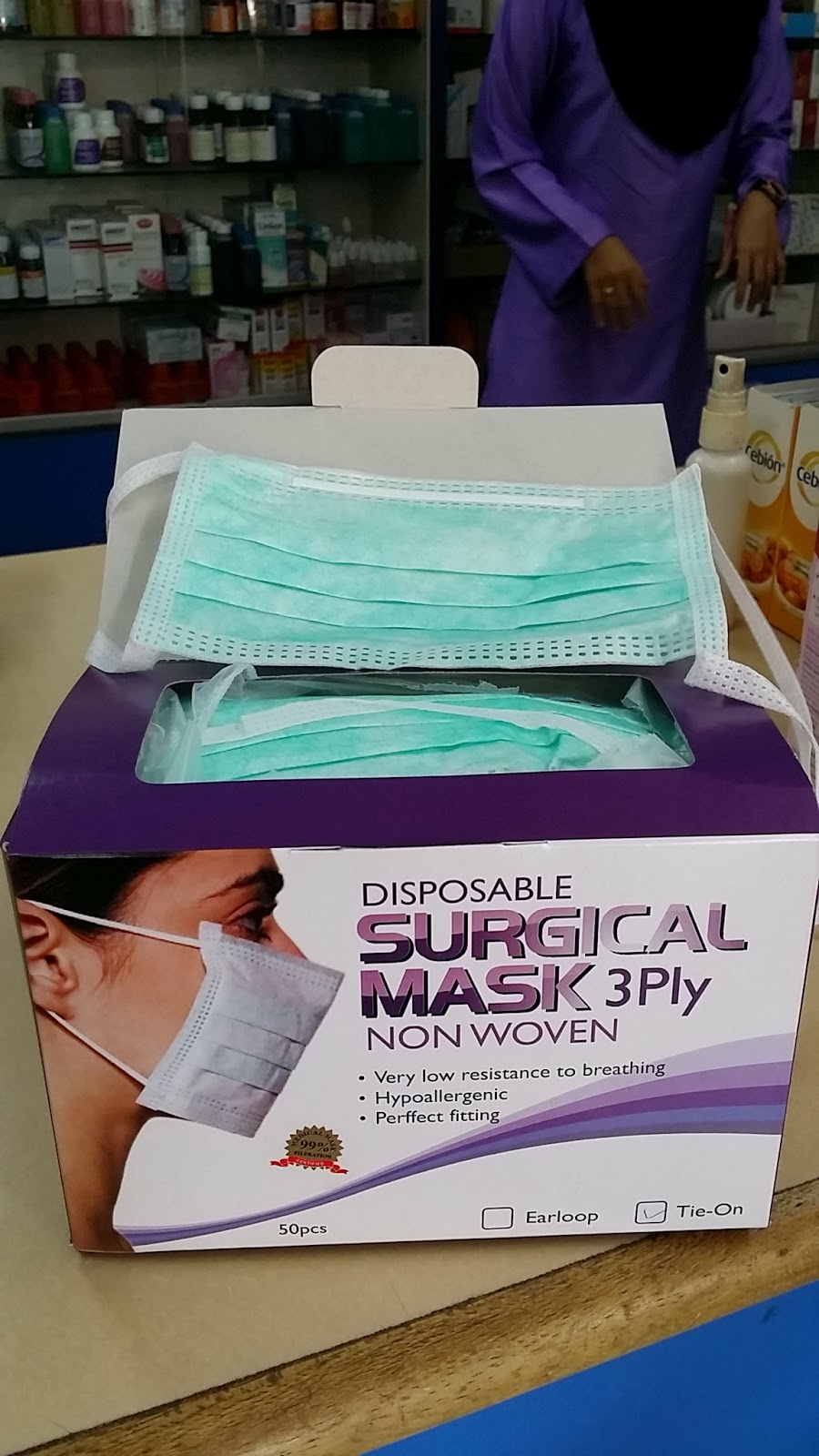 ZAMAN HEALTHCARE: FACE MASK ( JENIS IKAT BELAKANG)