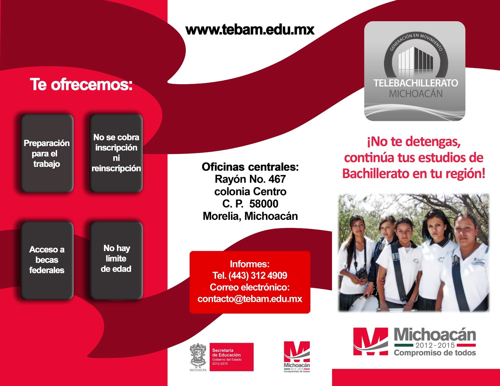 Telebachillerato Michoacán: Tríptico Telebachillerato