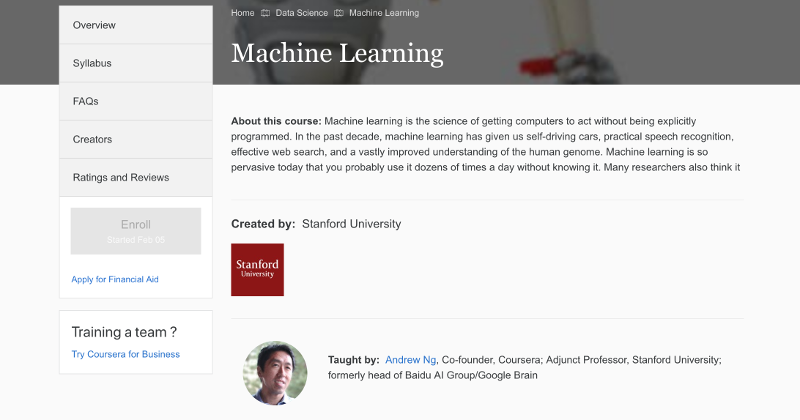 Coursera - Machine Learning 講義内容概要 Syllabus