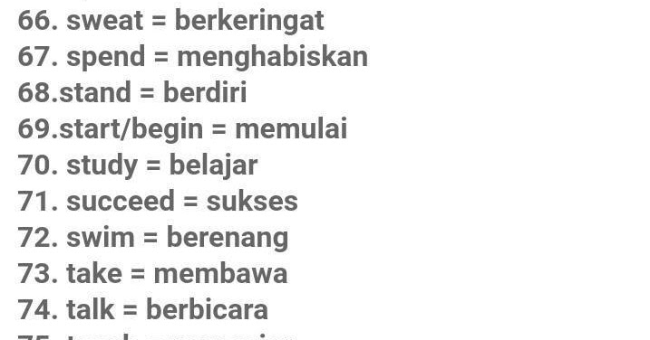 Kata Dasar Bahasa Inggris - Perumperindo.co.id