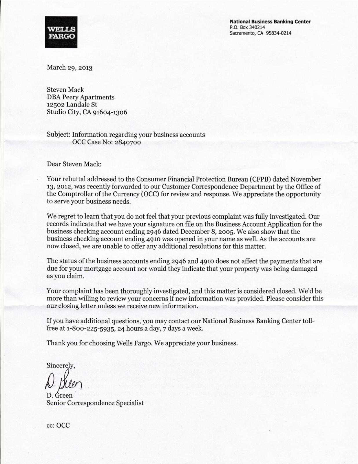 Wells Fargo Bank Fraud: March 2013