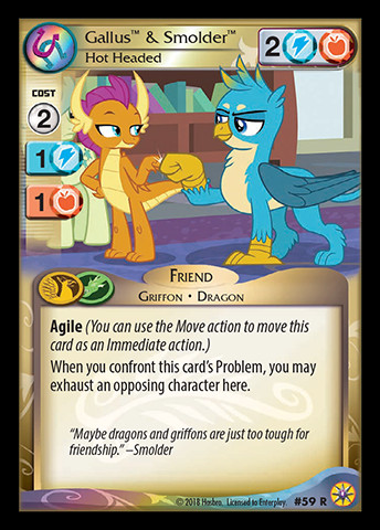 My Little Pony Gallus & Smolder, Hot Headed Friends Forever CCG Card ...