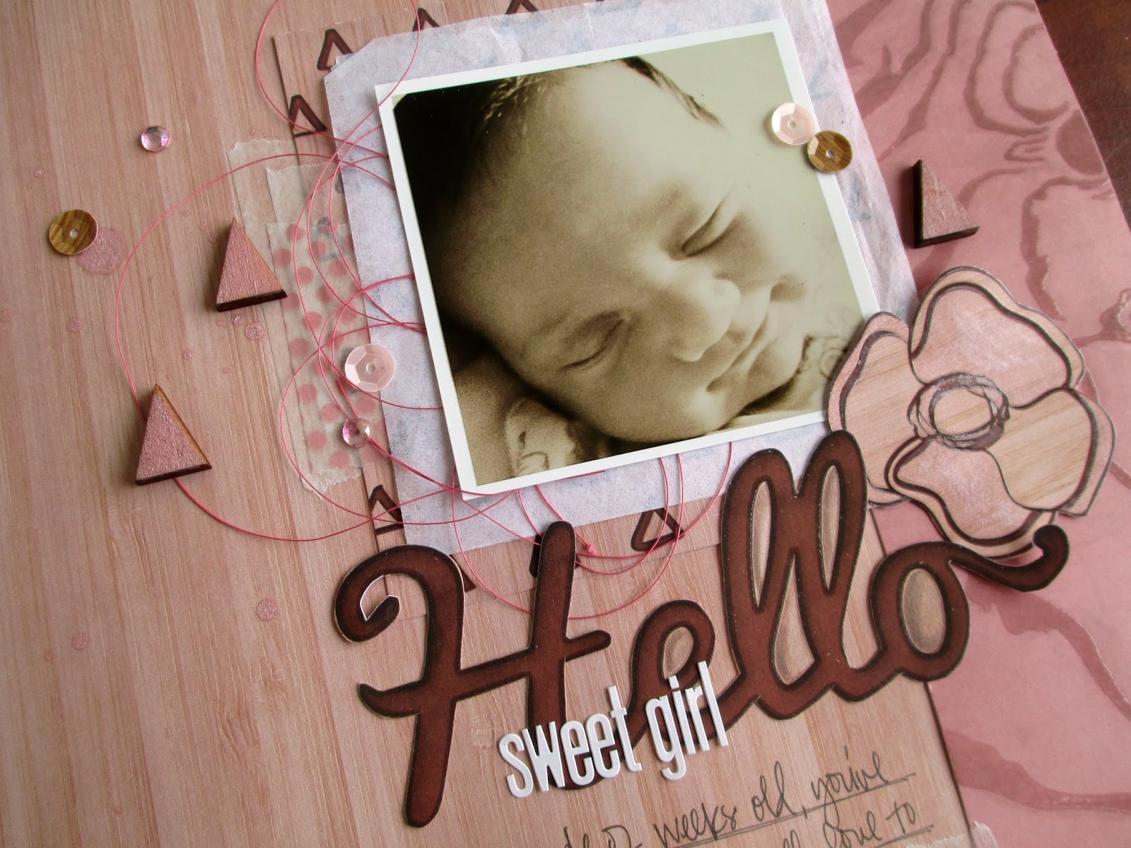 Precocious Paper: Hello Sweet Girl - DCWV Good Wood Stack