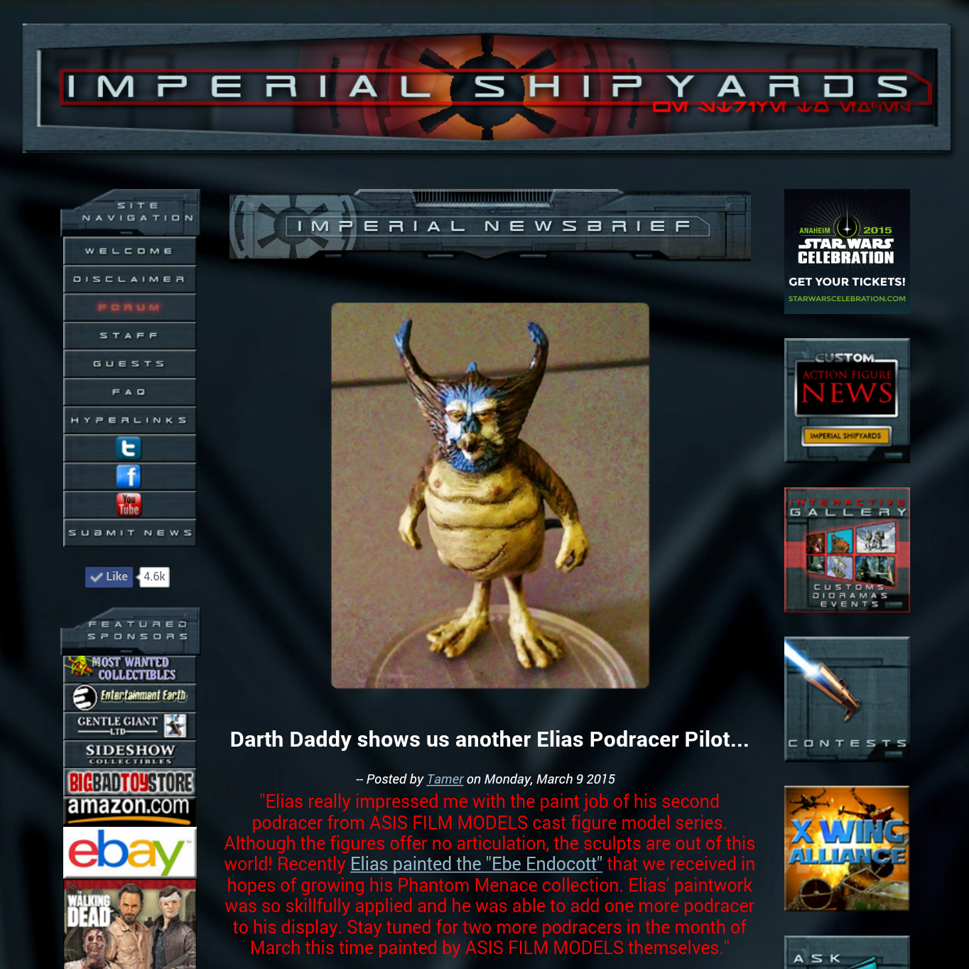 Star Wars: Customs for the Kid: "EBE ENDOCOTT" painted by Elias