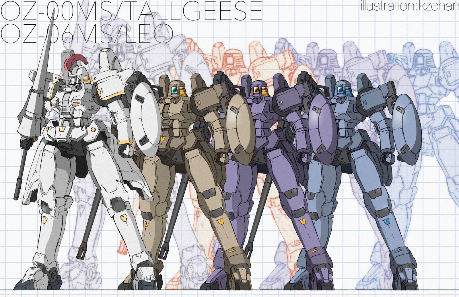 OZ series Tallgeese and Leo Illustration - Gundam Kits Collection News ...