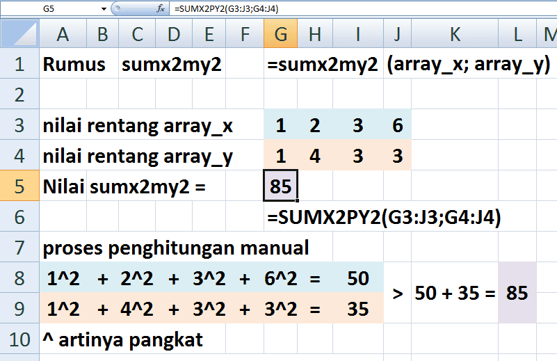 Daftar Rumus Excel | Rumus Matematika Microsoft Excel 2007 Bag Satu ...
