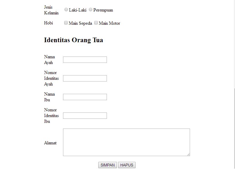 Teguh Yulianto: Cara membuat HTML FORM Pendaftaran Mahasiswa dengan ...