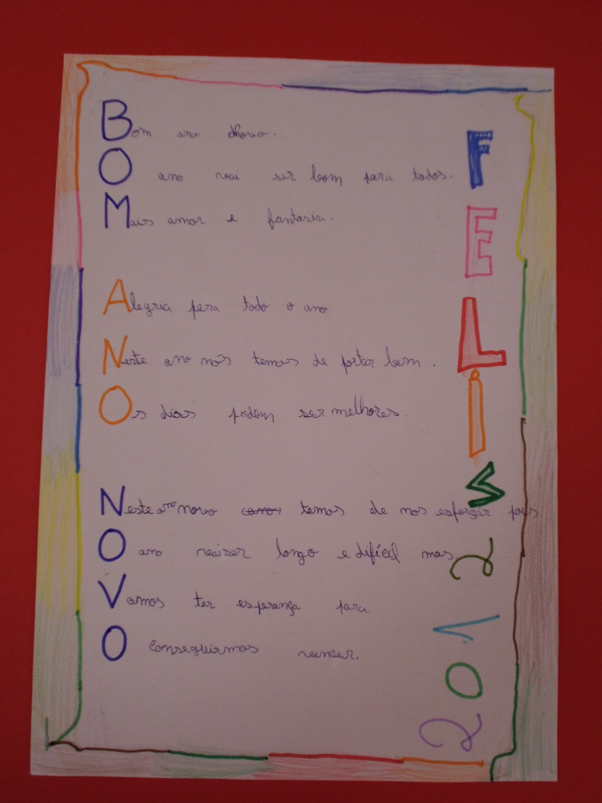 Núcleo de Alcobertas: Acrósticos do Ano Novo