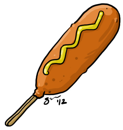 BiCoastalBites: Drawings of Food: Corn Dog