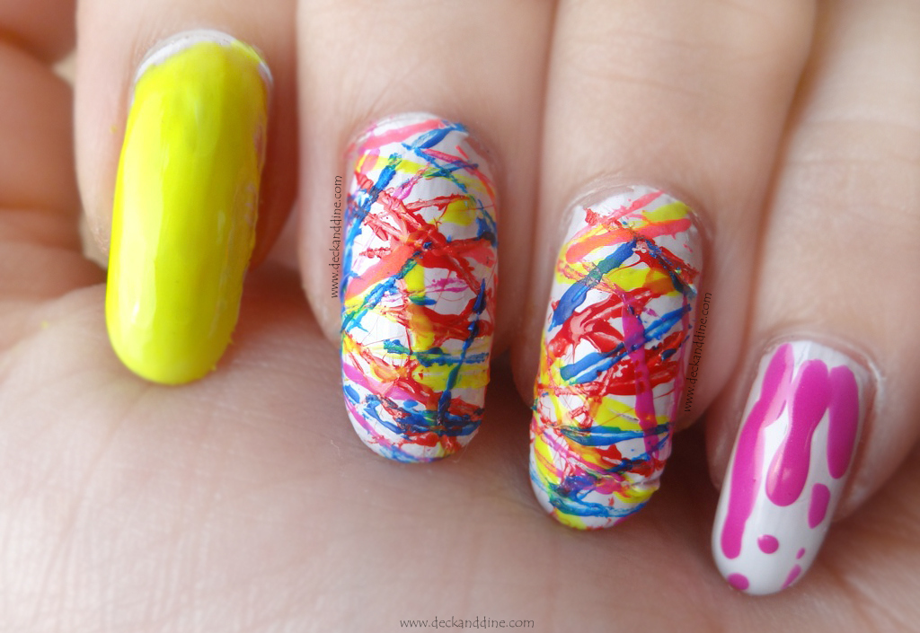 Nail Art using Sewing Thread: Holi Special - Deck and Dine