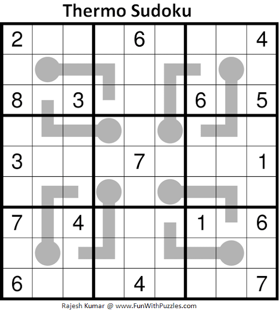 Thermometer Sudoku Puzzle (Fun With Sudoku #331)