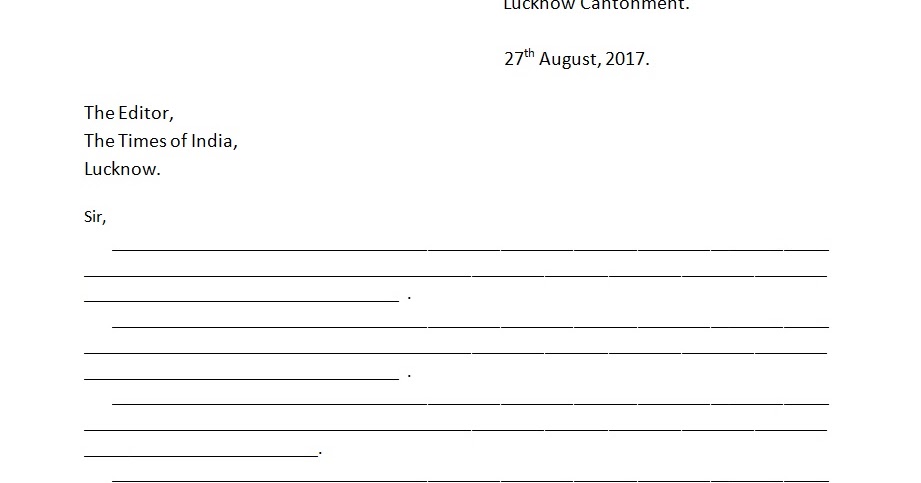 Format of a Formal Letter