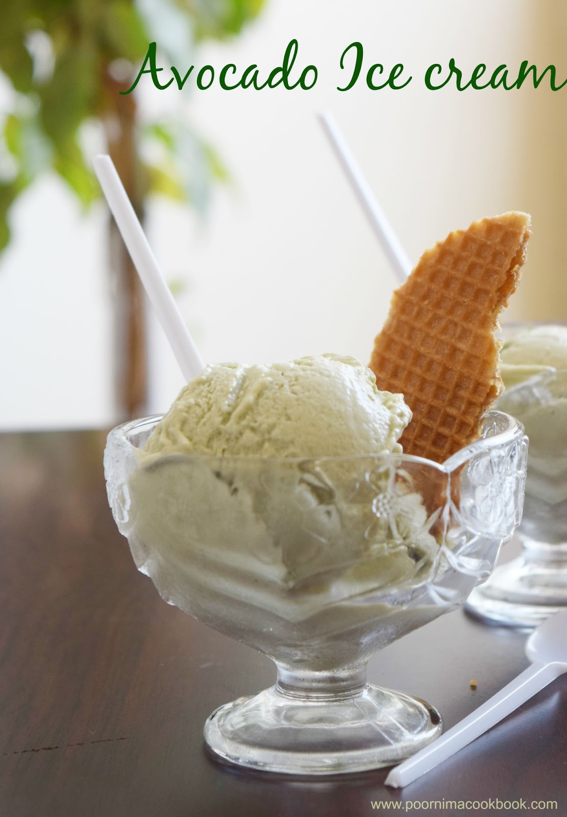 Poornima's Cook Book: Avocado Ice cream / Eggless Avocado Ice cream