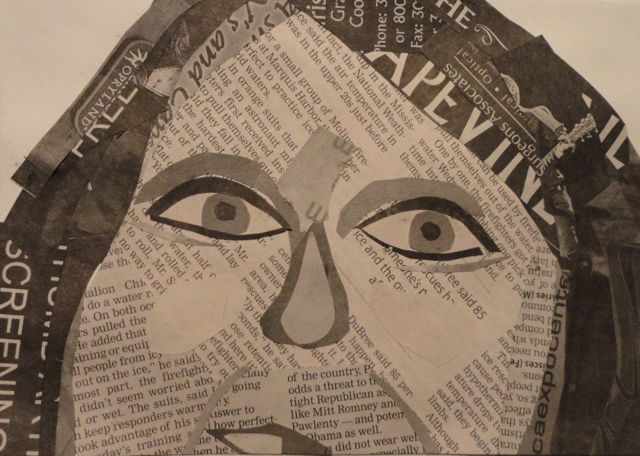 Splats, Scraps and Glue Blobs: Newspaper Self-Portrait Collage