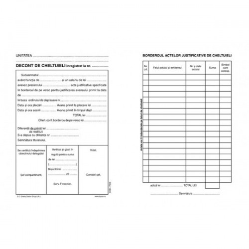 Monografie Avansul de trezorerie si decontul de cheltuieli ~ Contabilitate