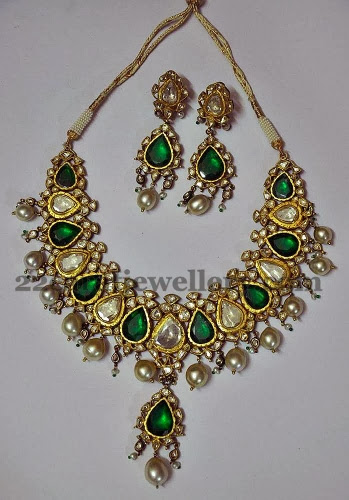 Luxurious Jadau Polki Set - Jewellery Designs