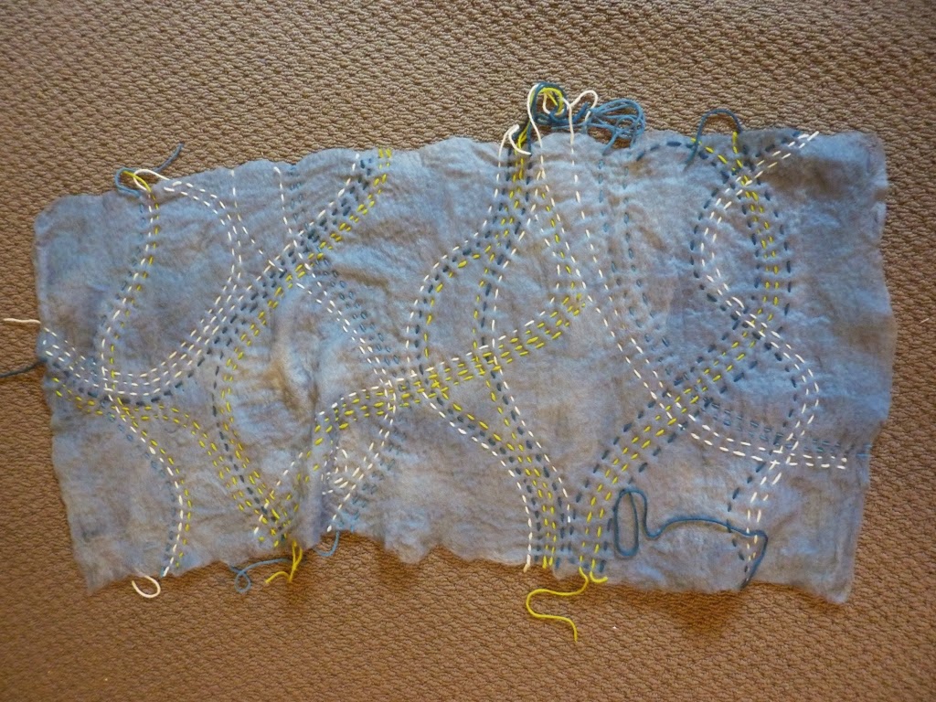 Fibrenell: Surface stitching felted