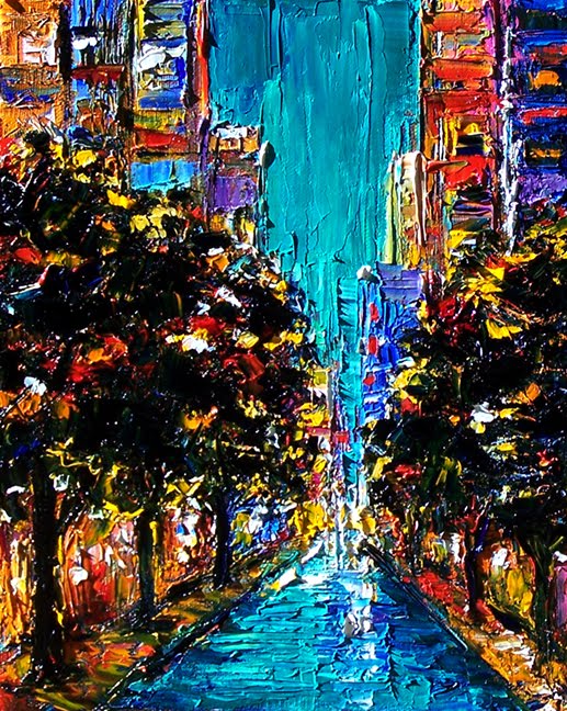 Debra Hurd Original Paintings AND Jazz Art: Cityscape Landscape art ...