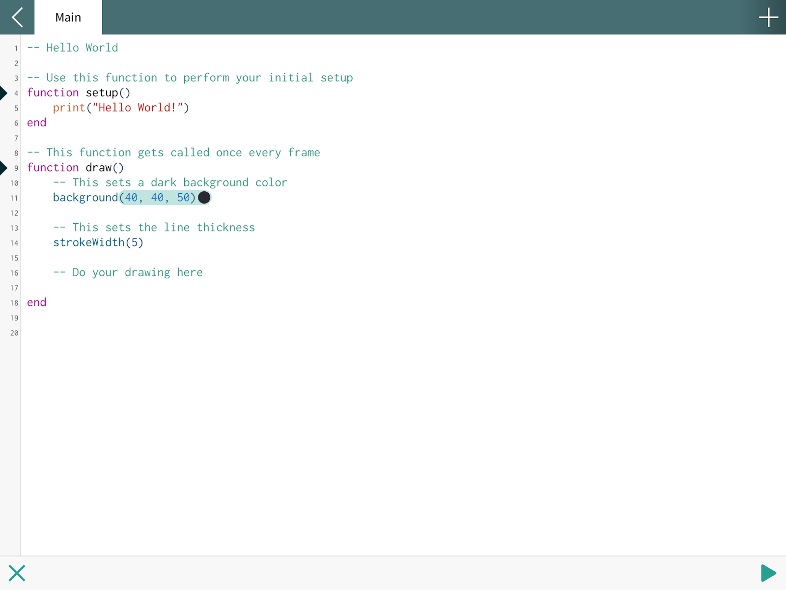 Codea Tutorials: Tutorial 1 - Getting Started (Updated 30/08/15)