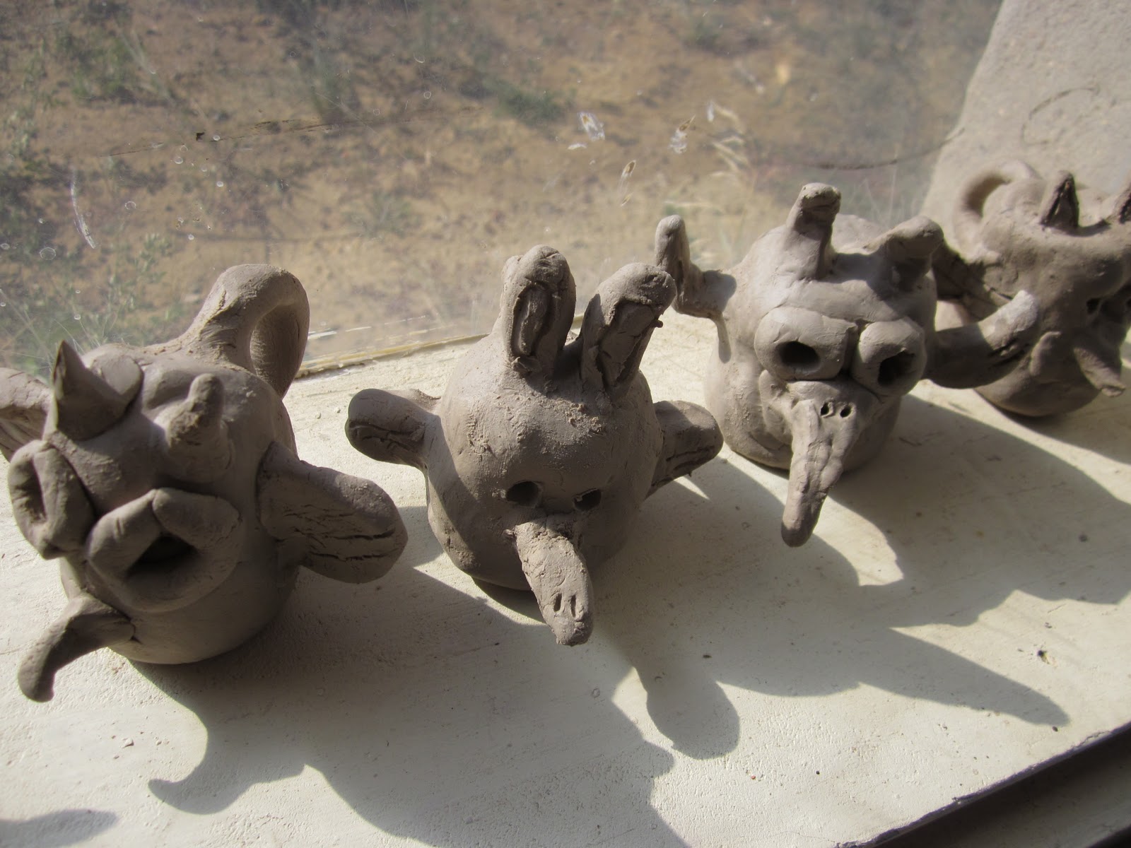 Time for Art!: CLAY ANIMAL RATTLES