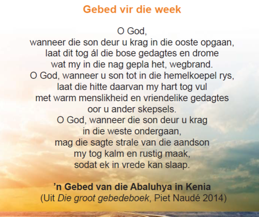 Ons Huis Kimberley: Gebed vir die week!