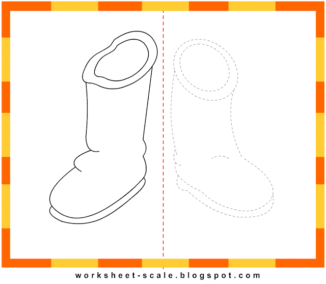 Free Printable Drawing worksheets for kids: Boots worksheet