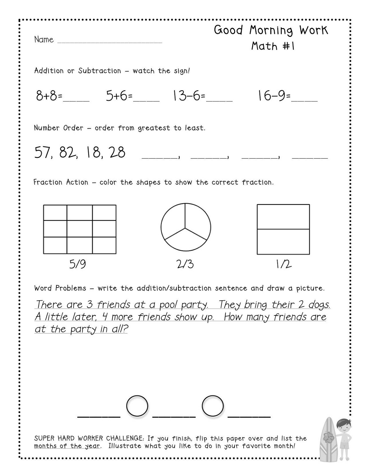 FIVE FOR FRIDAY + GOOD MORNING WORK FREEBIE - Teacher Idea Factory