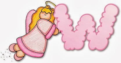 Alfabeto de angelita dibujando las letras con las nubes. - Oh my Alfabetos!