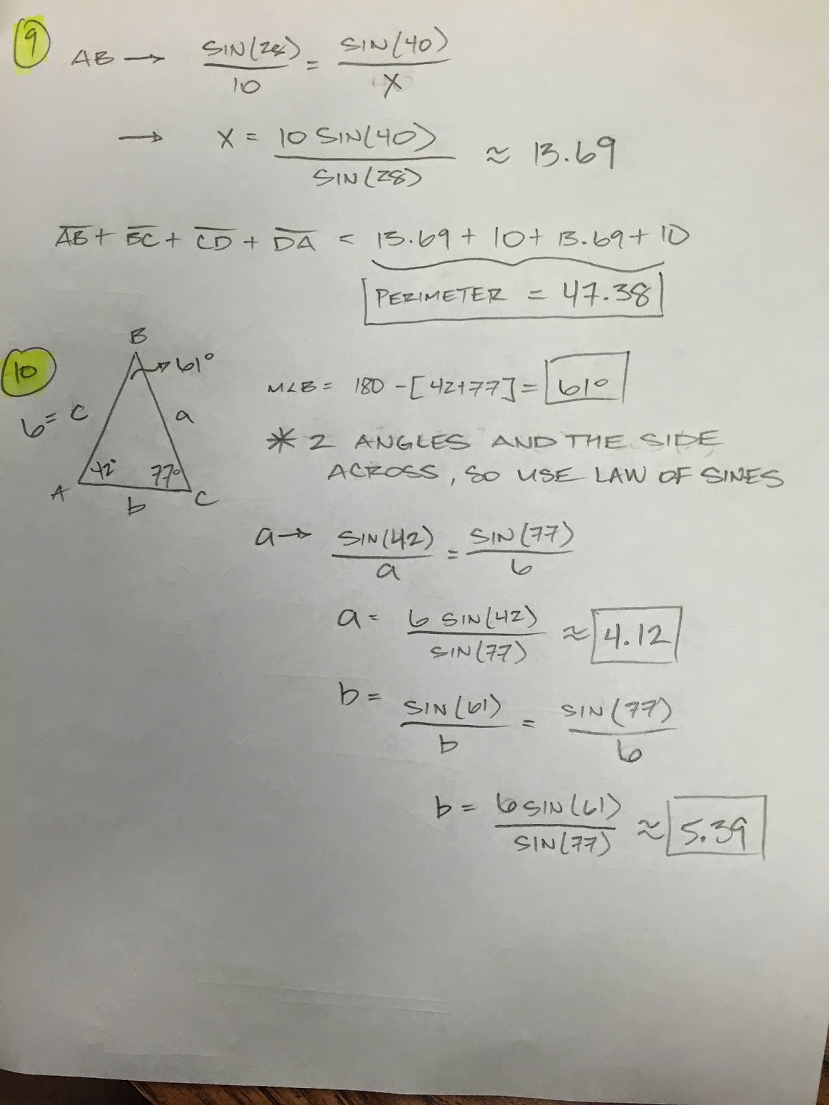 Honors Geometry - Vintage High School: Chapter 8 Practice Test