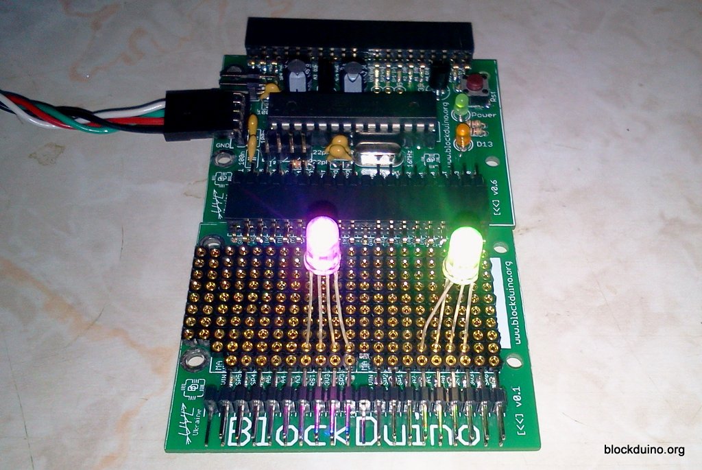 BlockDuino: BlockProto2 и RGB светодиод - готовая Mood лампа