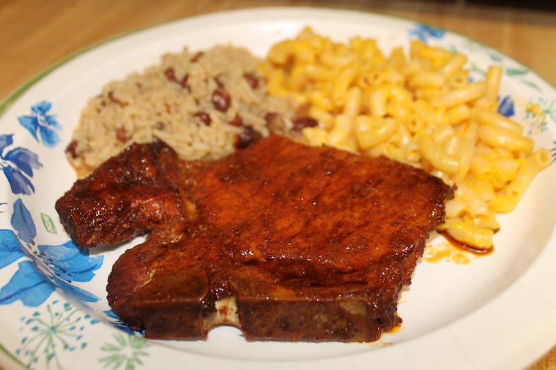 Harrell's Haven : BBQ Pork Chops with Red Beans and Rice