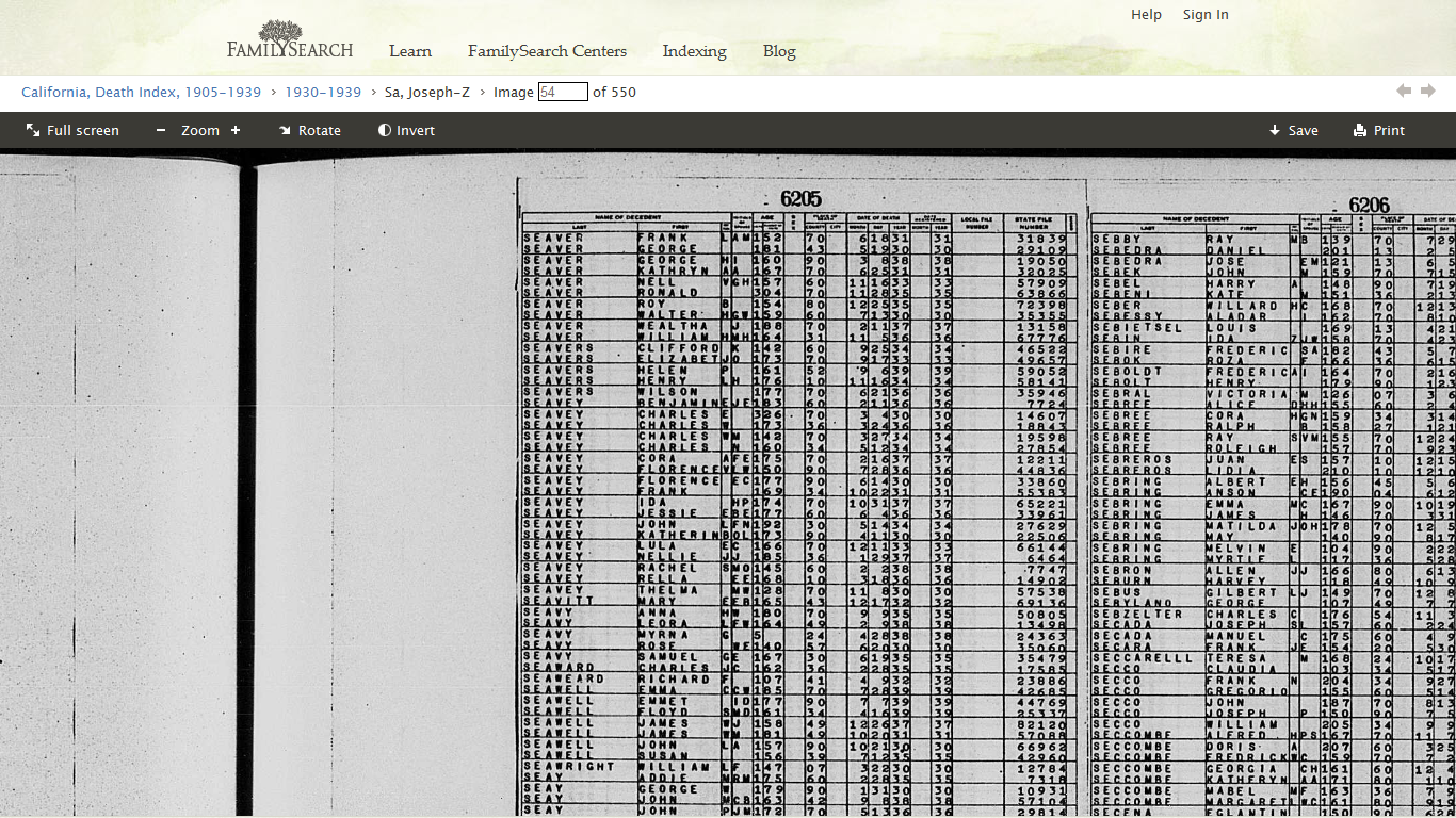Genea-Musings: California Death Index, 1905 to 1939 on FamilySearch!