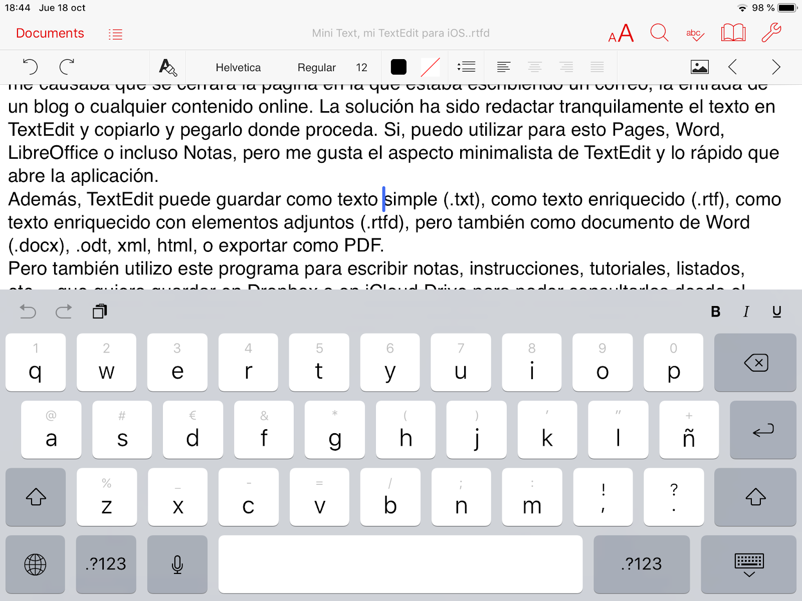 Exprime la manzana: Mini Text, el TextEdit para iOS que yo necesitaba