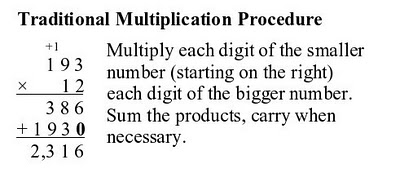 Mr. Lattanzi's Math Blog: Traditional Multiplication Algorithm