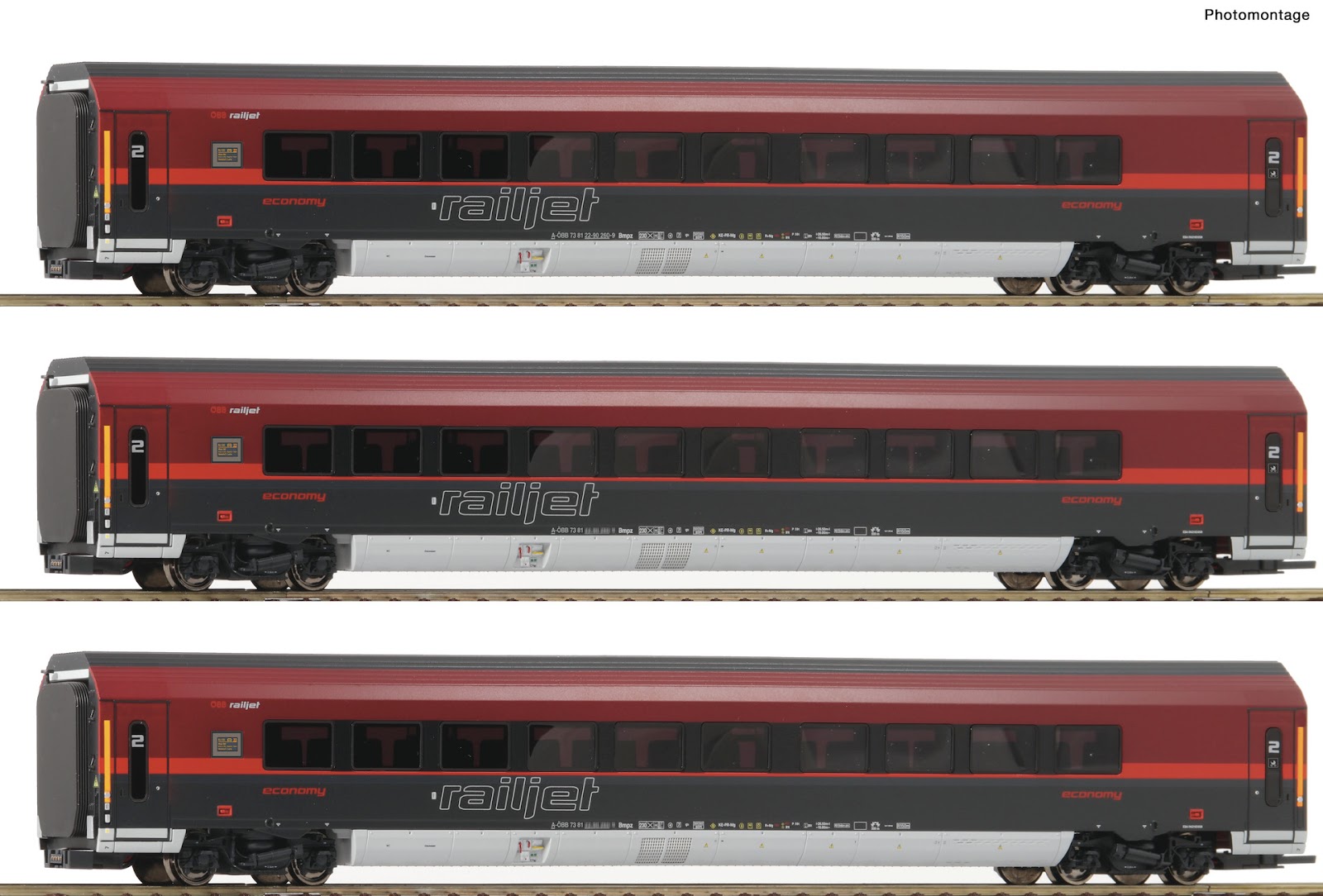 64193 - 3-tlg. Set: Railjet, ÖBB ACデジタル（全車室内灯あり）定価264,90EUR