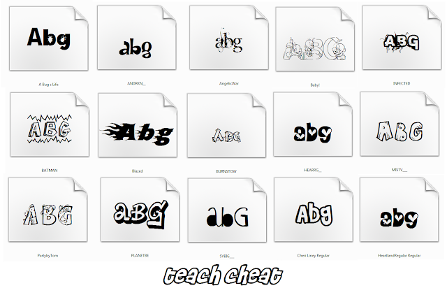 Teach Cheat: Fonts