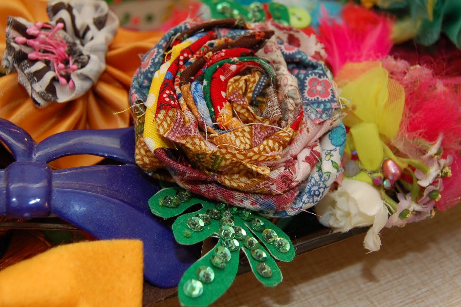 Craft a Bouquet of Colorful Scrap Fabric Rolled Flowers