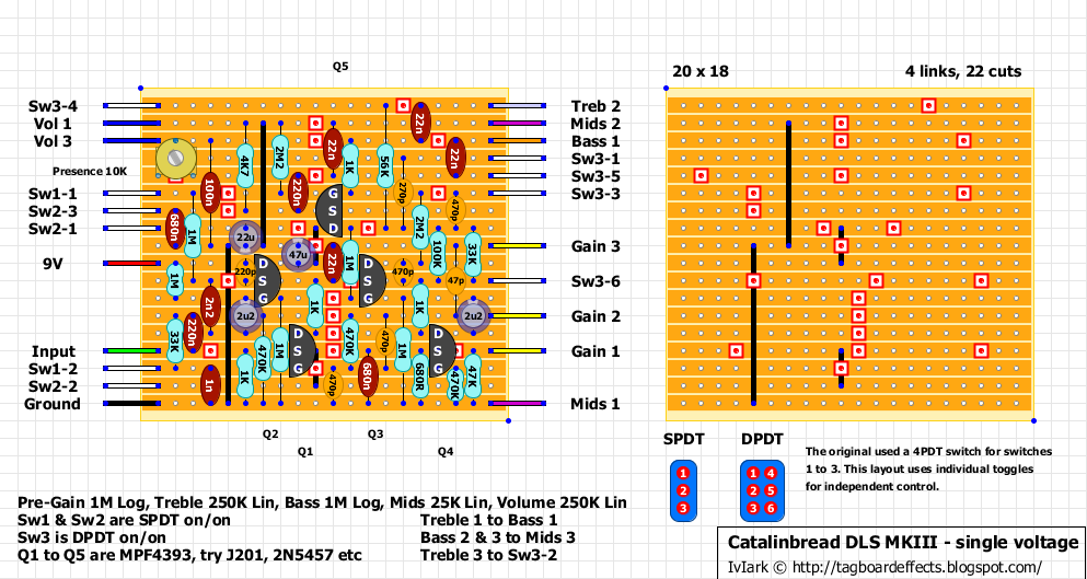 Guitar FX Layouts: Catalinbread DLS MKIII