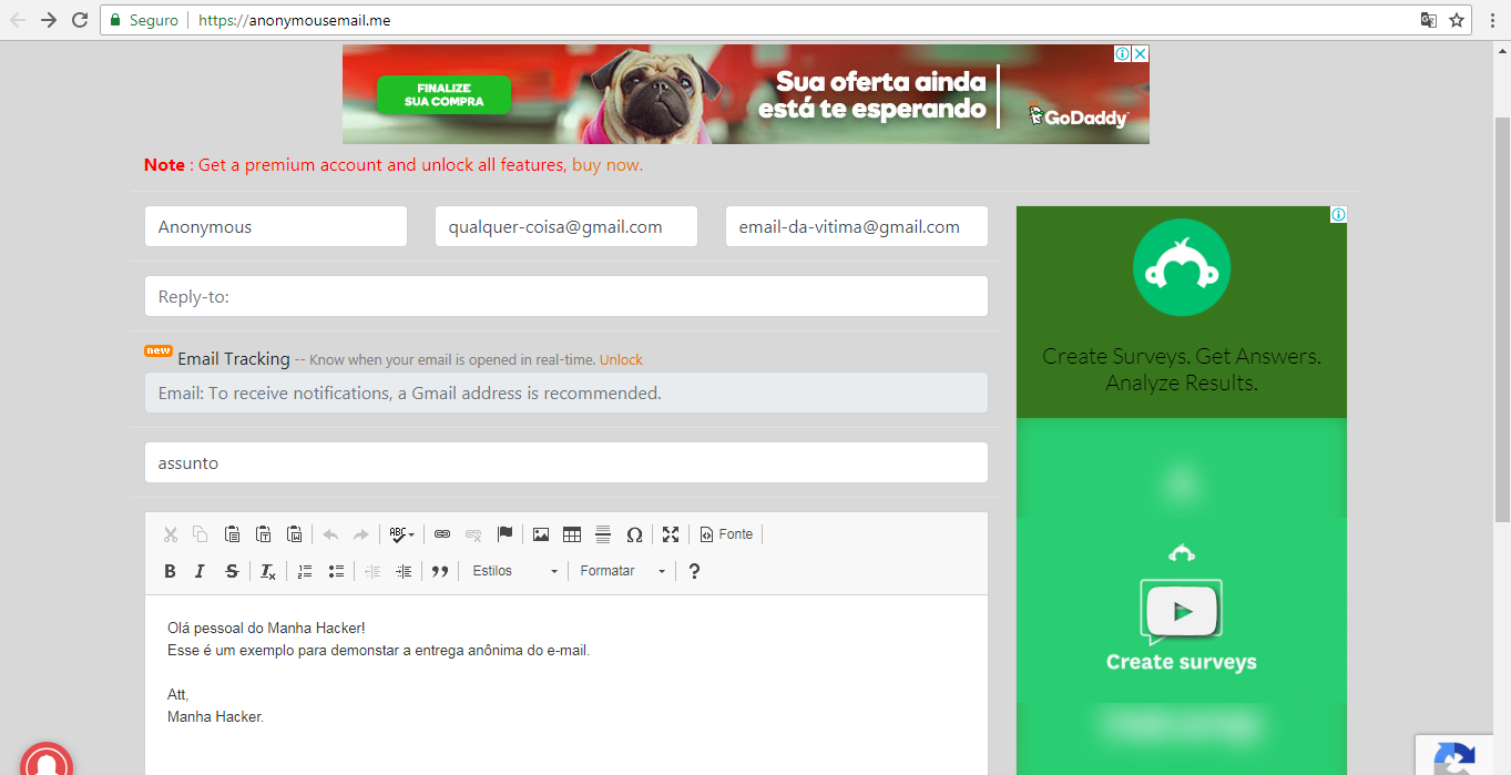 Aprenda enviar e-mails anônimo - Manha Hacker - Manha Hacker Aprenda enviar e-mails anônimo - Manha Hacker - Manha Hacker